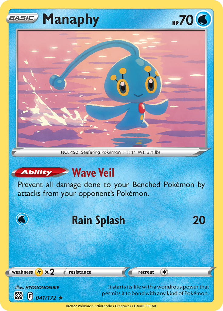 041/172 - Manaphy - Reverse Holo - [Rare]